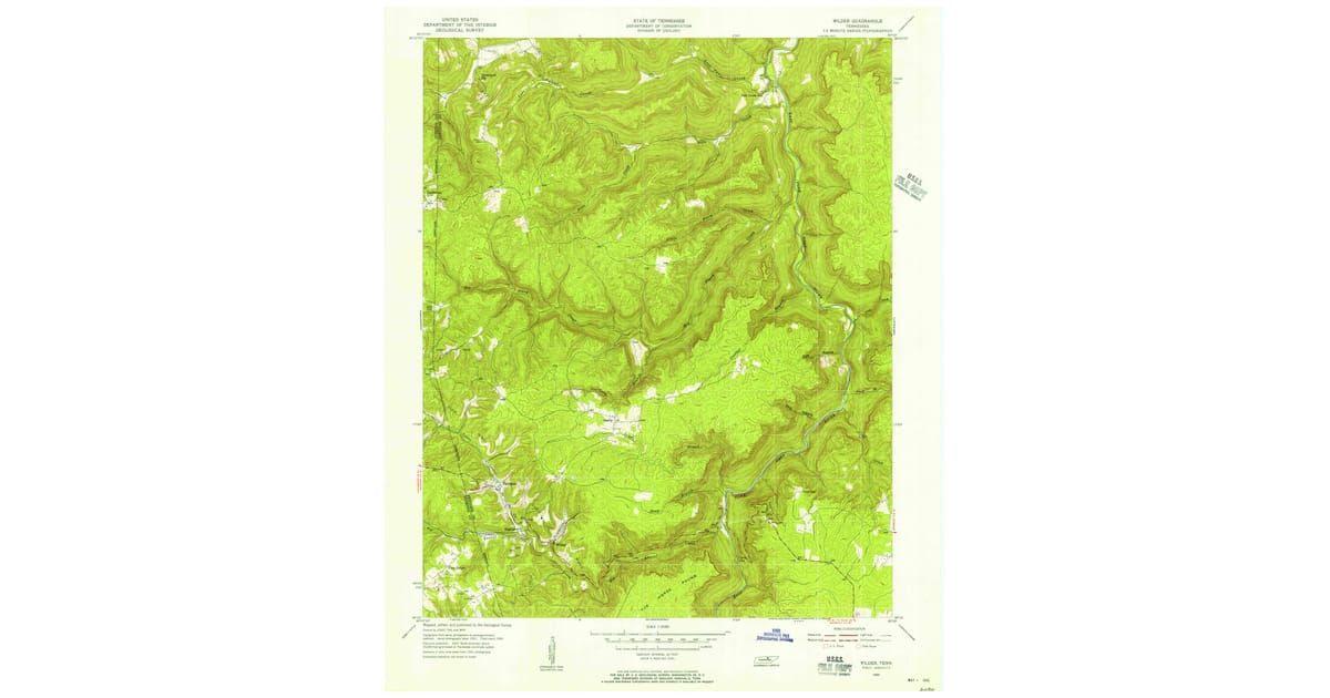 1955 Map of Wilder, Fentress County, TN — High-Res | Pastmaps