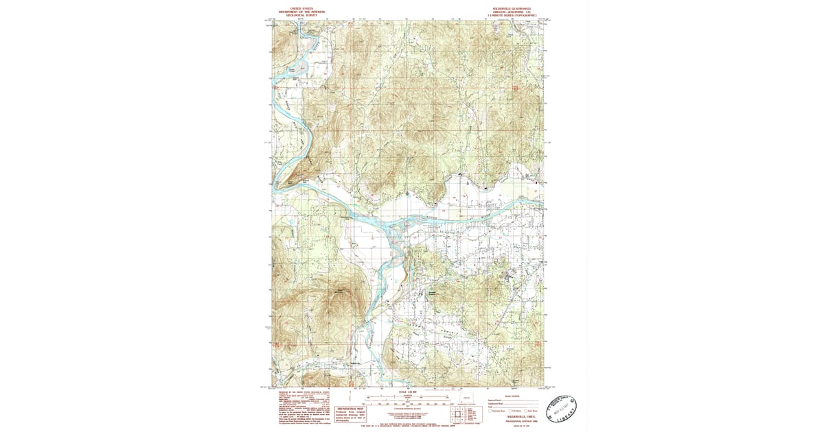 1986 Map of Wilderville, Josephine County, OR — High-Res | Pastmaps
