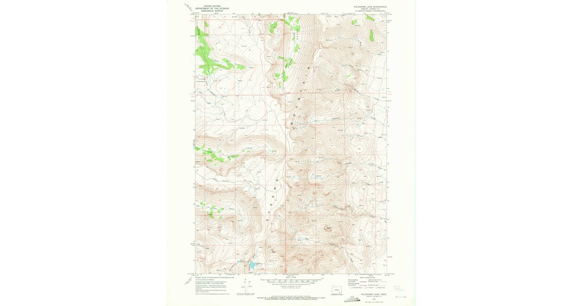 1968 Map of Wildhorse Lake, Harney County, OR — High-Res | Pastmaps