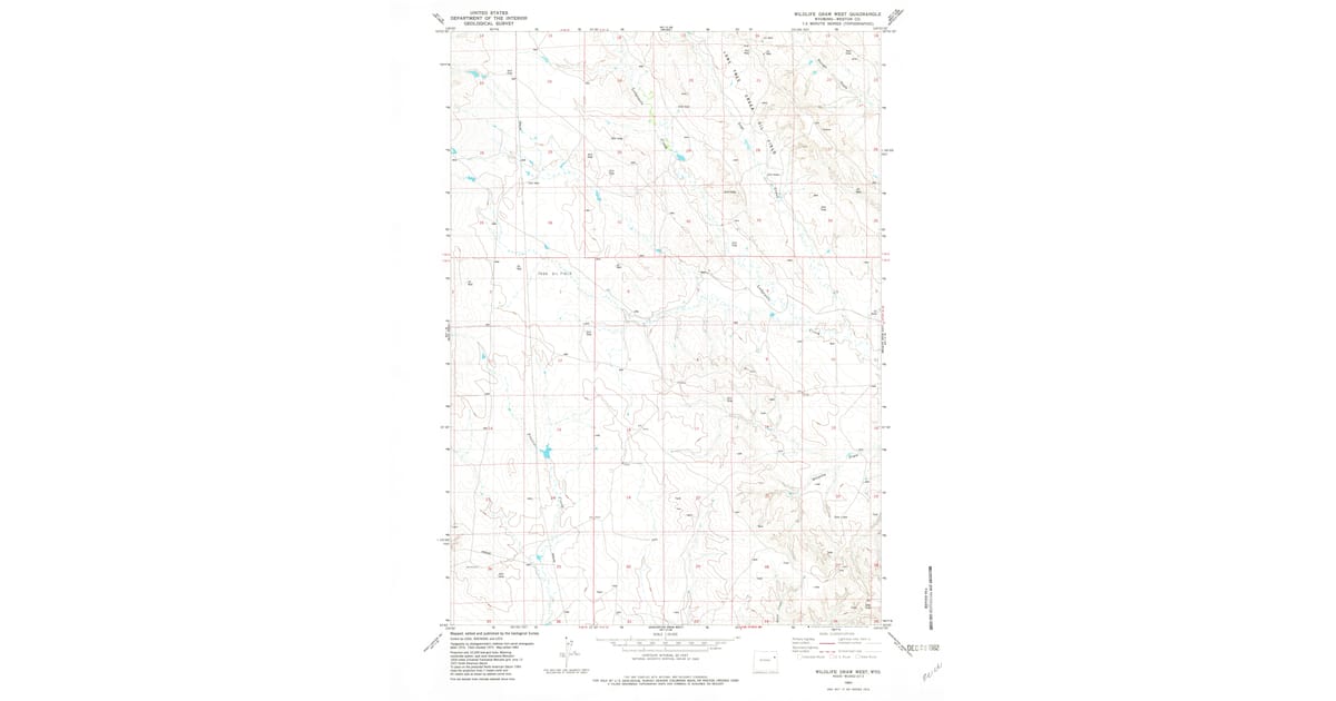 1982 Map of Wildlife Draw West, Weston County, WY — High-Res | Pastmaps