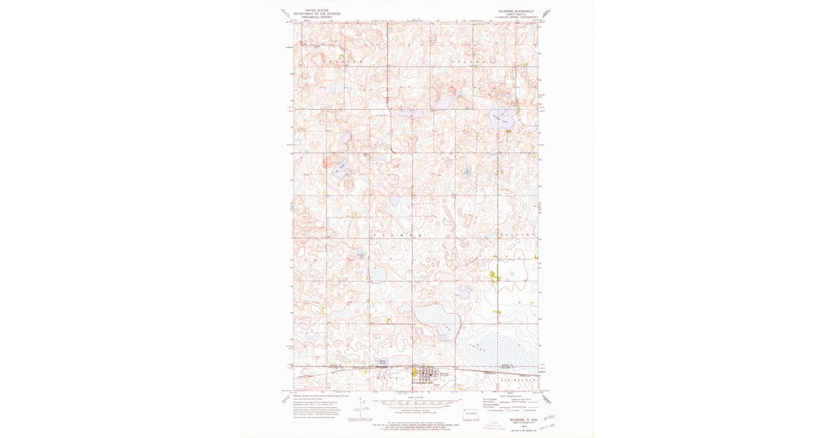 1974 Map of Wildrose, ND — High-Res | Pastmaps