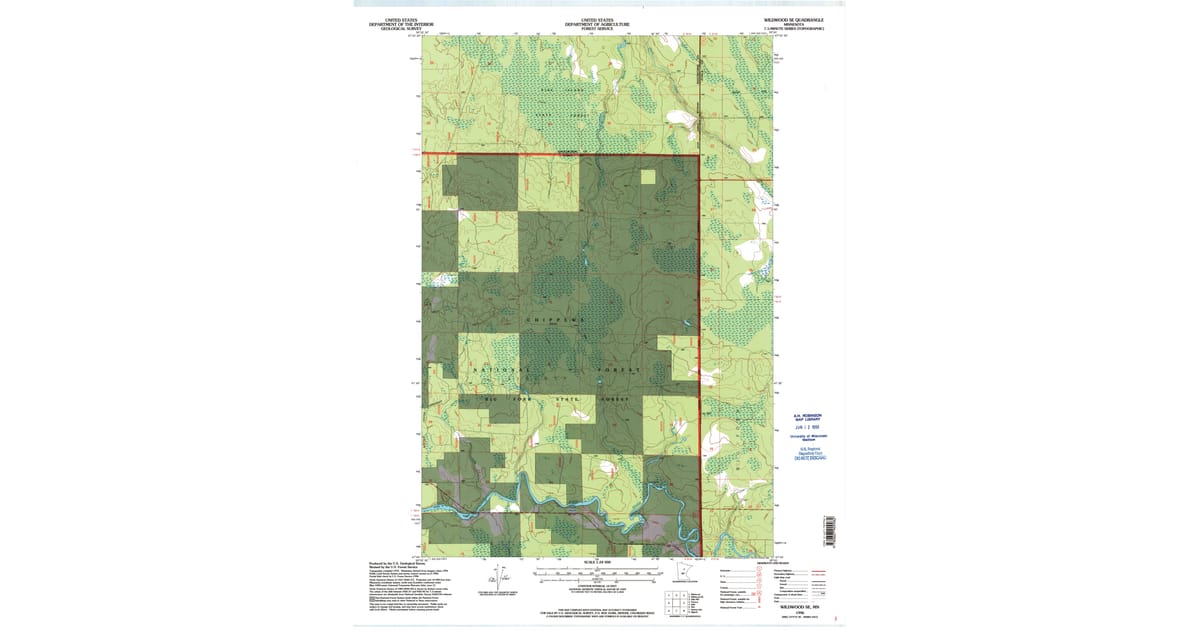 1996 Map of Wildwood SE, Itasca County, MN — High-Res | Pastmaps