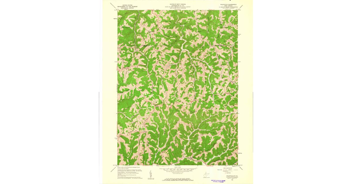 1960 Map of Wileyville, Wetzel County, WV — High-Res | Pastmaps