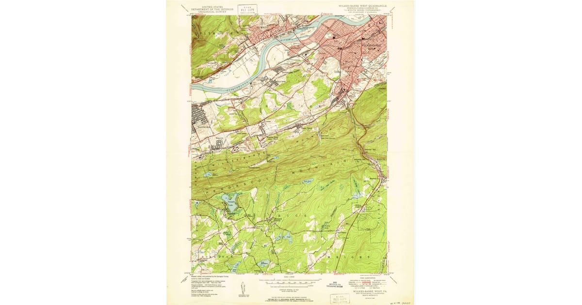 1950s Maps of Plymouth, PA | Pastmaps