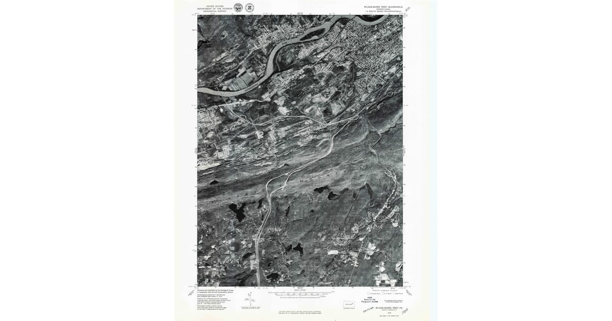 1976 Map of Wilkes-Barre West, Luzerne County, PA — High-Res | Pastmaps