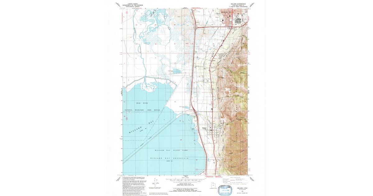 1992 Map of Willard, UT — High-Res | Pastmaps