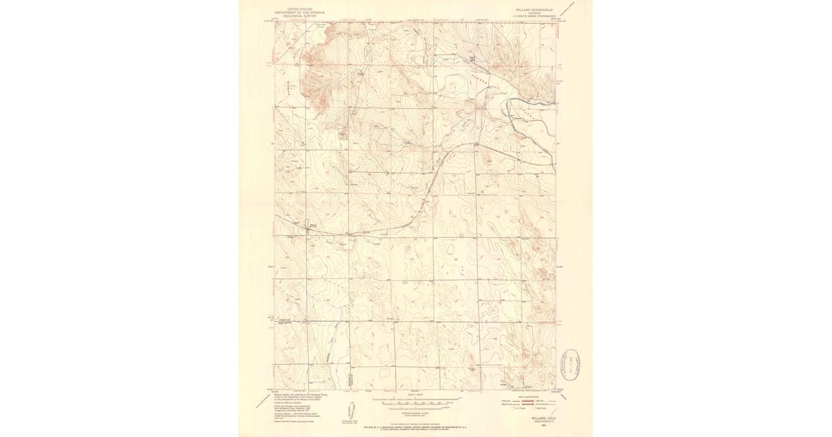 1951 Map of Willard, Logan County, CO — High-Res | Pastmaps