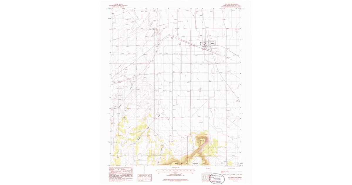 1986 Map of Willard, NM — High-Res | Pastmaps