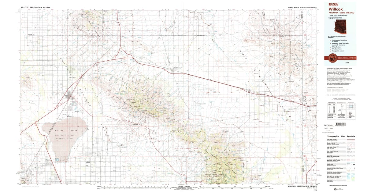1994 Map of Willcox, AZ — High-Res | Pastmaps