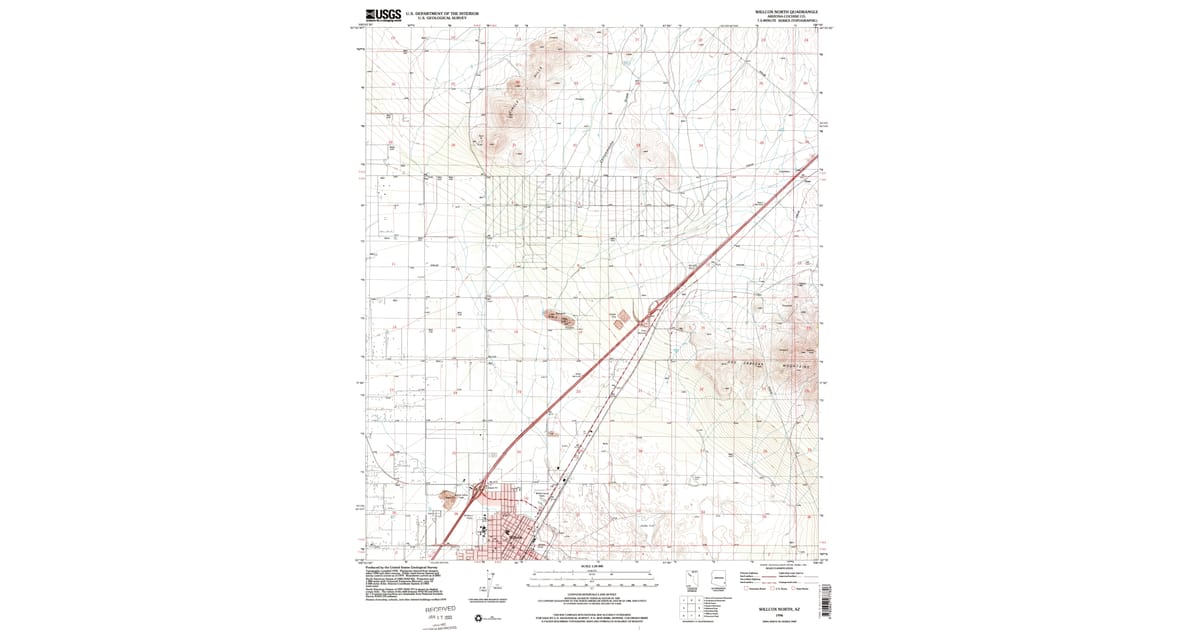 1996 Map of Willcox North, Cochise County, AZ — High-Res | Pastmaps