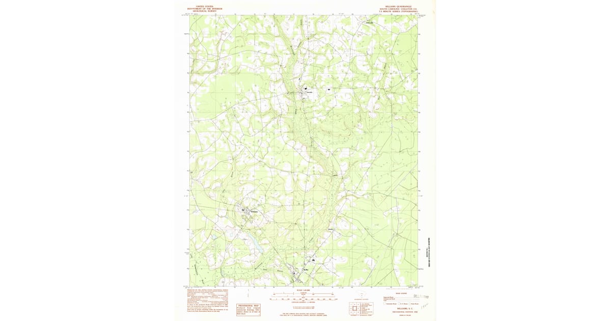 1982 Map of Williams, SC — High-Res | Pastmaps