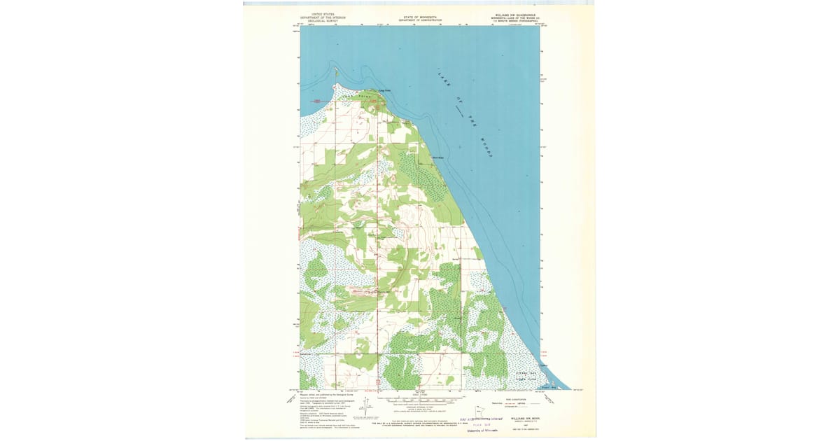 1967 Map of Williams NW, Lake of the Woods County, MN — High-Res | Pastmaps
