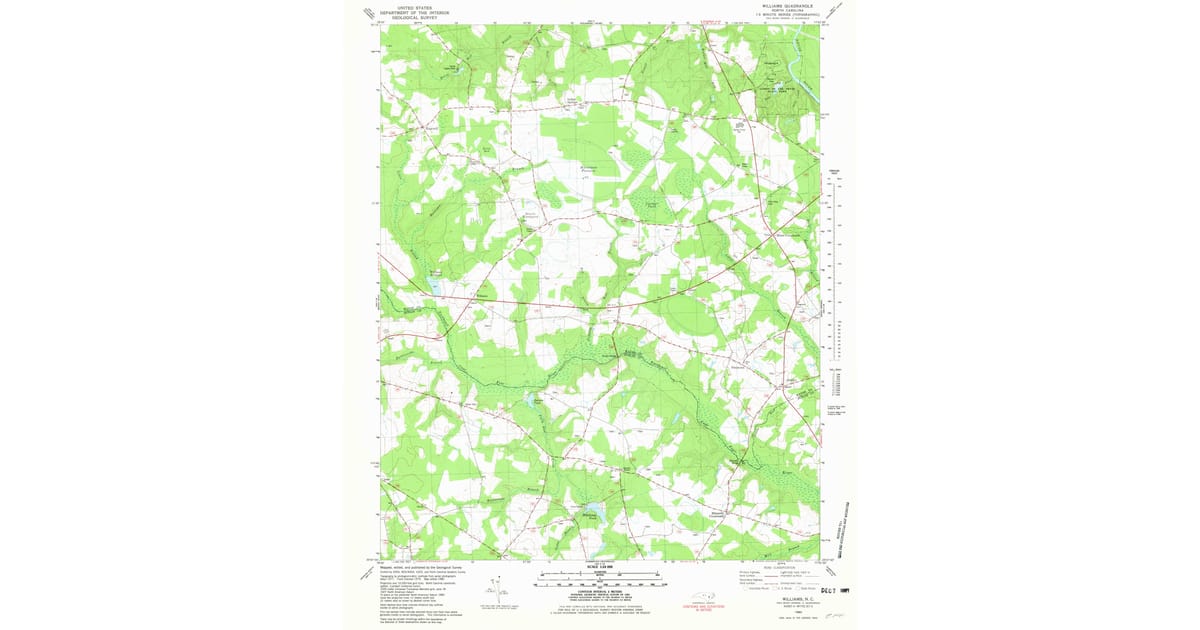 1980 Map of Williams, Wayne County, NC — High-Res | Pastmaps