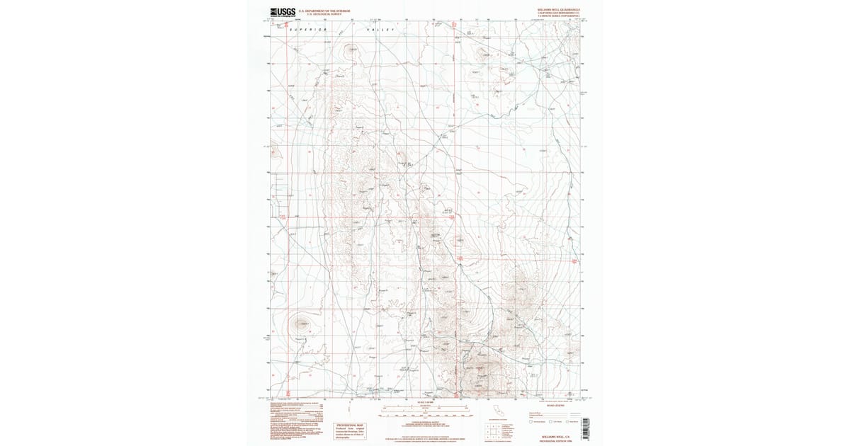 1996 Map of Williams Well, San Bernardino County, CA — High-Res | Pastmaps
