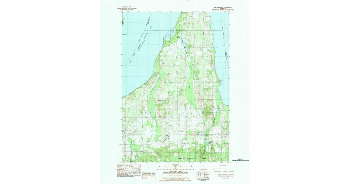 1983 Map of Williamsburg, Grand Traverse County, MI — High-Res | Pastmaps