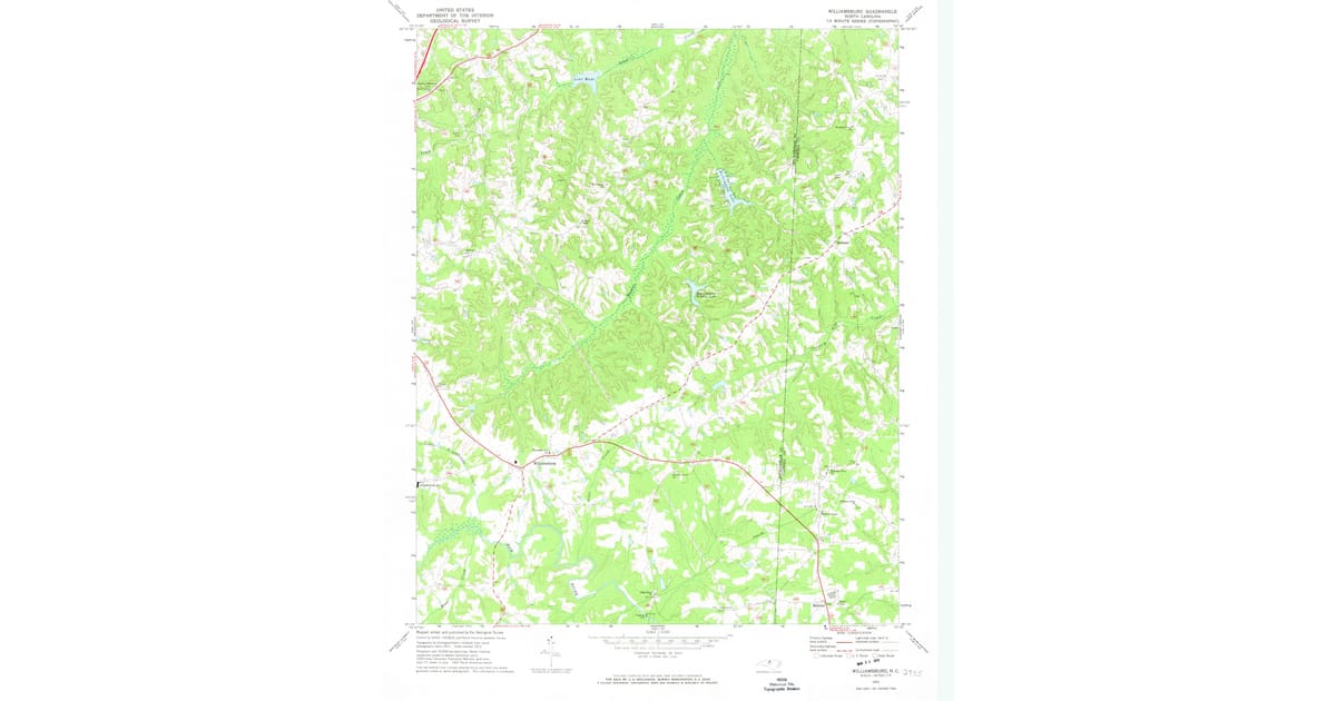 1972 Map of Williamsburg, Rockingham County, NC — High-Res | Pastmaps