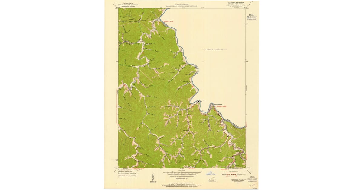 1954 Map of Williamson, WV — High-Res | Pastmaps