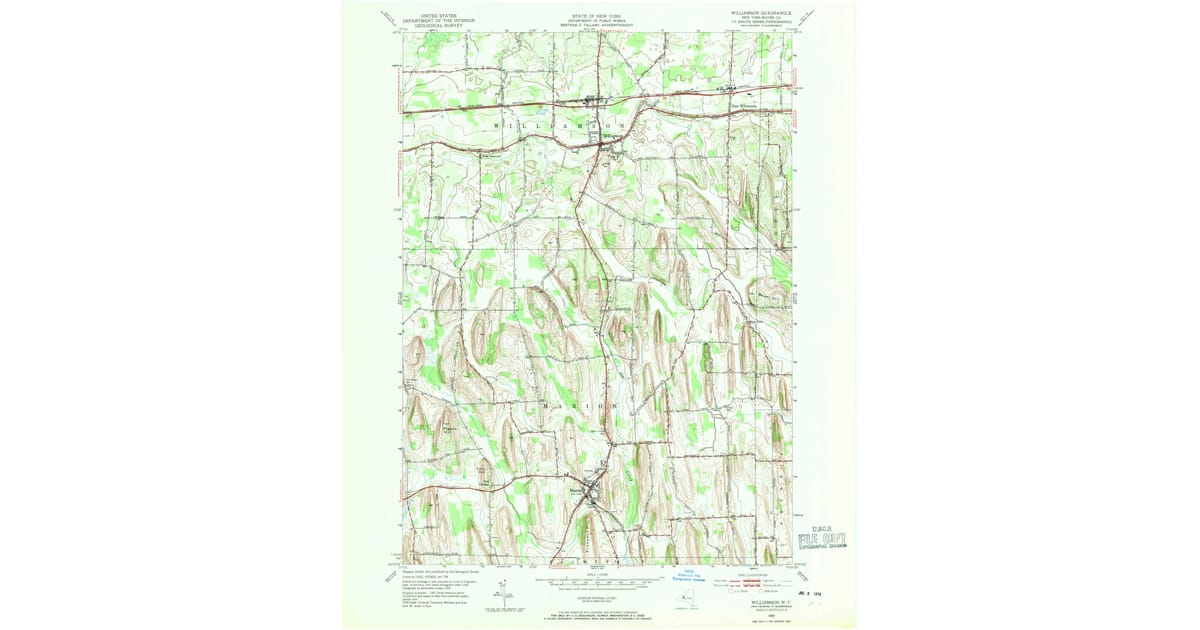 1952 Map of Williamson, Wayne County, NY — High-Res | Pastmaps