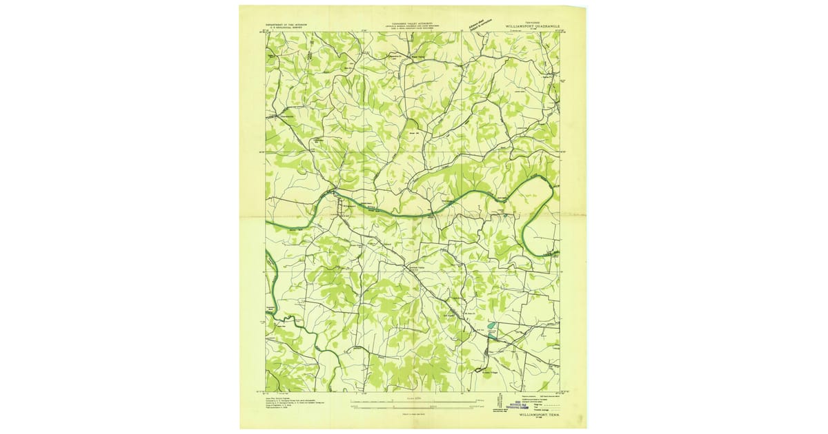 1936 Map of Williamsport, Maury County, TN — High-Res | Pastmaps