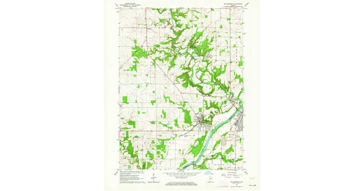1962 Map of Williamsport, IN — High-Res | Pastmaps