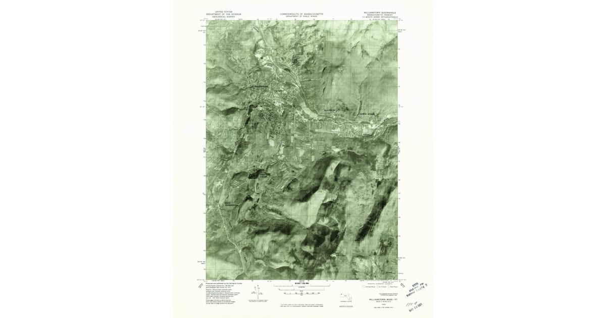 1975 Map of Williamstown, Berkshire County, MA — High-Res | Pastmaps