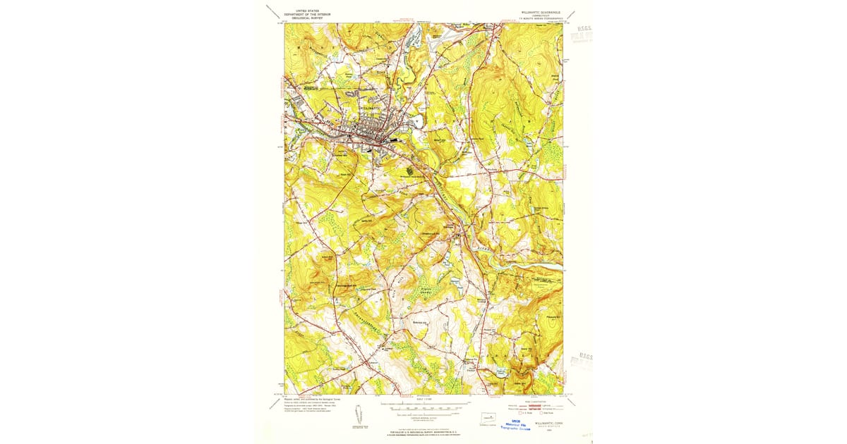1950s Maps of Columbia, CT | Pastmaps