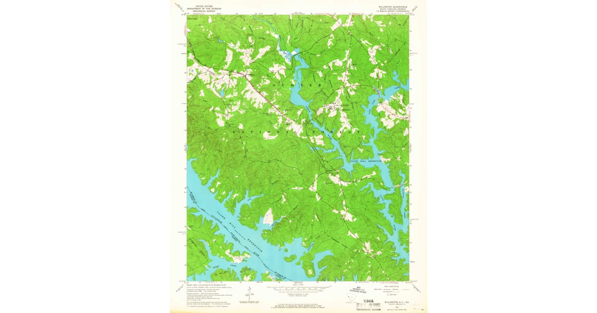 1964 Map of Willington, SC — High-Res | Pastmaps