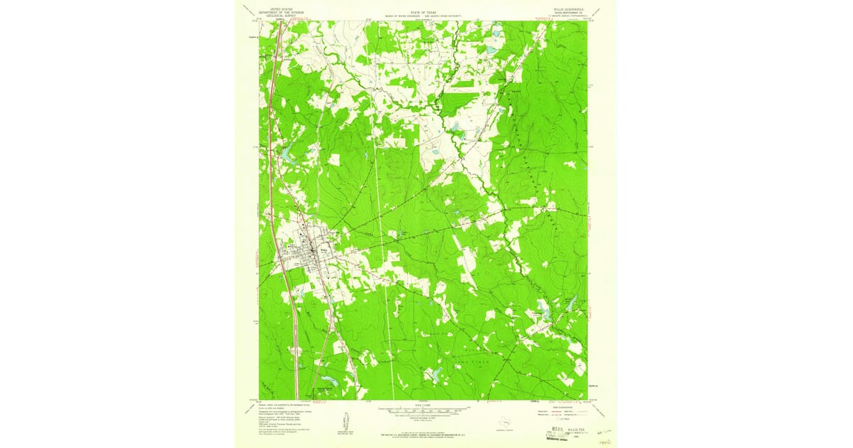 1960 Map of Willis, TX — High-Res | Pastmaps