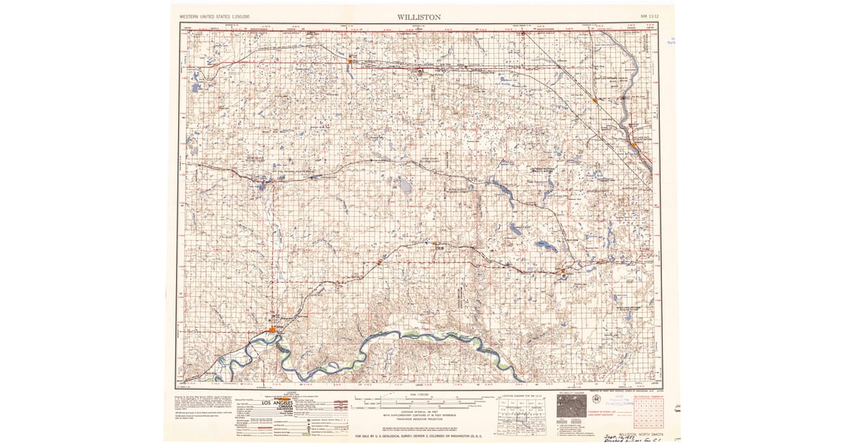 1957 Map of Williston, ND — High-Res | Pastmaps