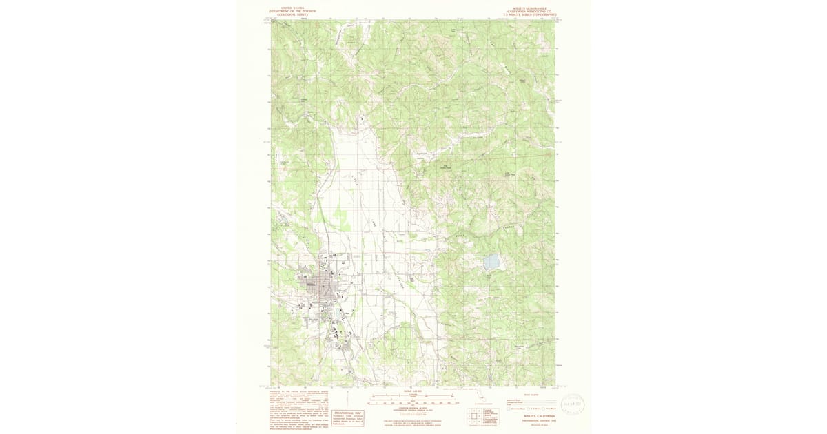 1991 Map of Willits, CA — High-Res | Pastmaps