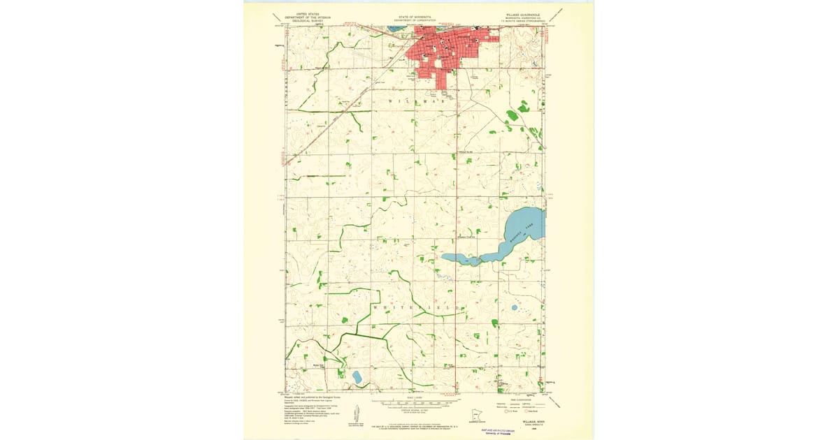 1958 Map of Willmar, MN — High-Res | Pastmaps