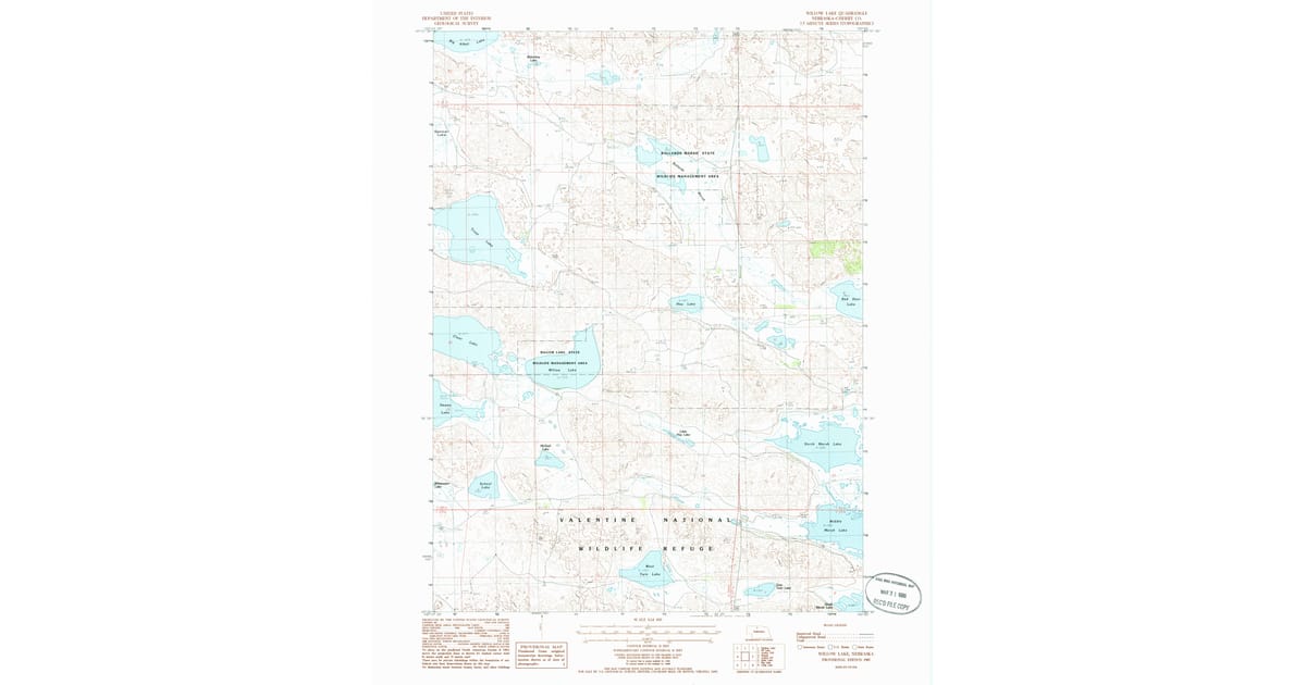 1985 Map of Willow Lake, Cherry County, NE — High-Res | Pastmaps