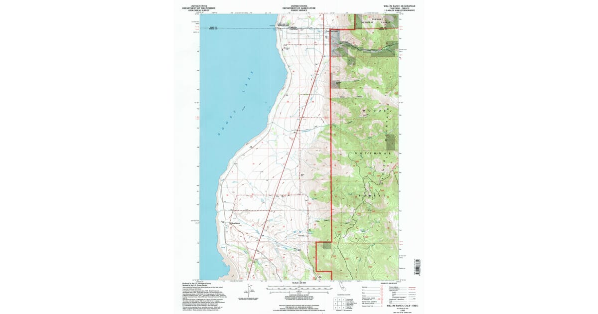 1993 Map of Willow Ranch, Modoc County, CA — High-Res | Pastmaps