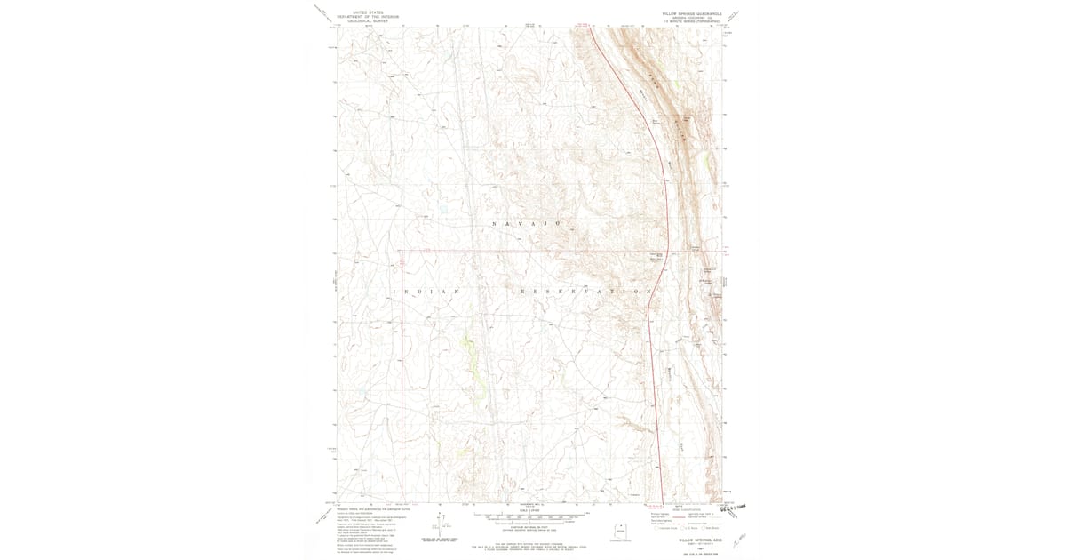 1981 Map of Willow Springs, Coconino County, AZ — High-Res | Pastmaps