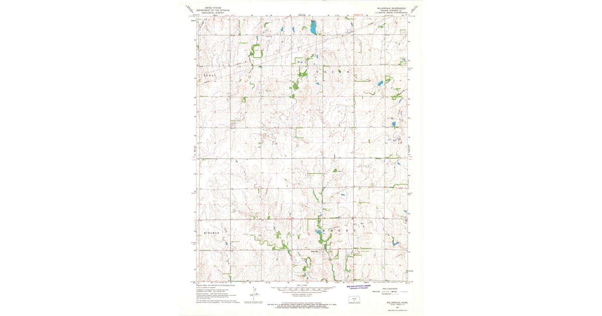1967 Map of Willowdale, Kingman County, KS — High-Res | Pastmaps