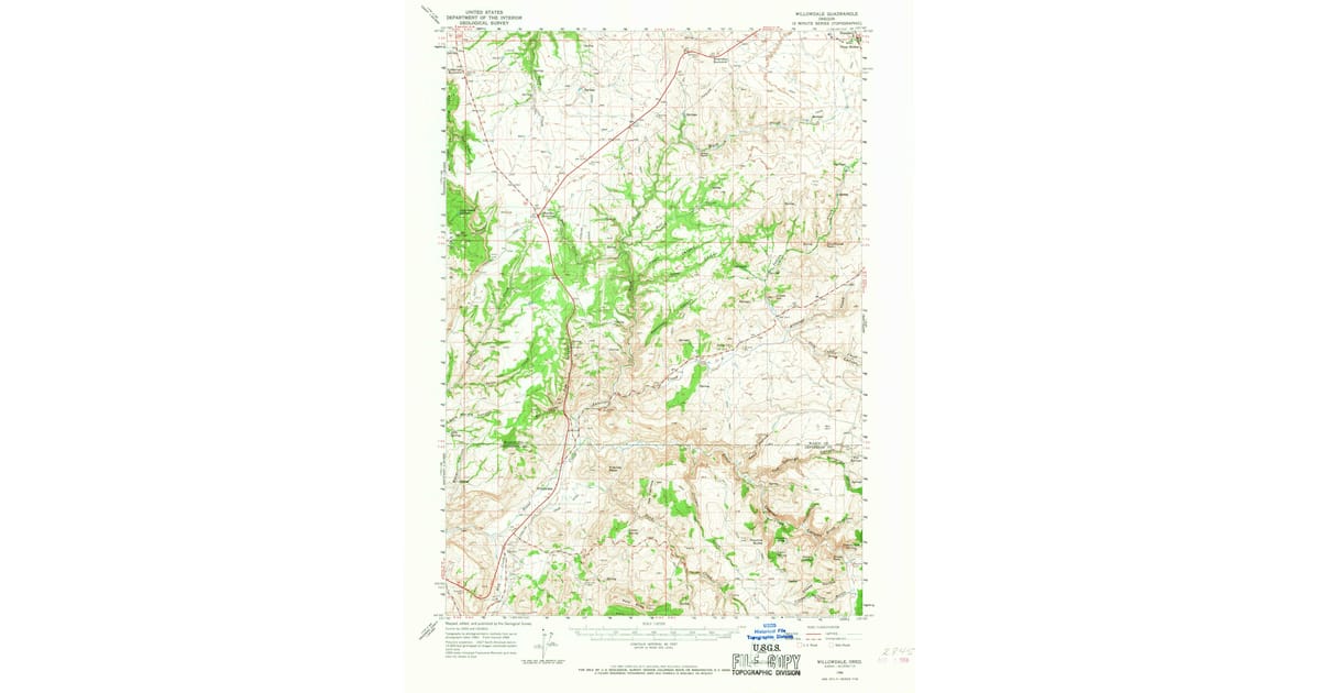 1966 Map of Willowdale, Wasco County, OR — High-Res | Pastmaps