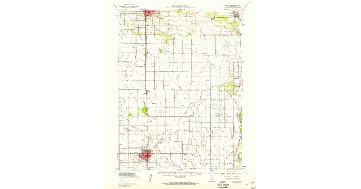 1951 Map of Willows, CA — High-Res | Pastmaps