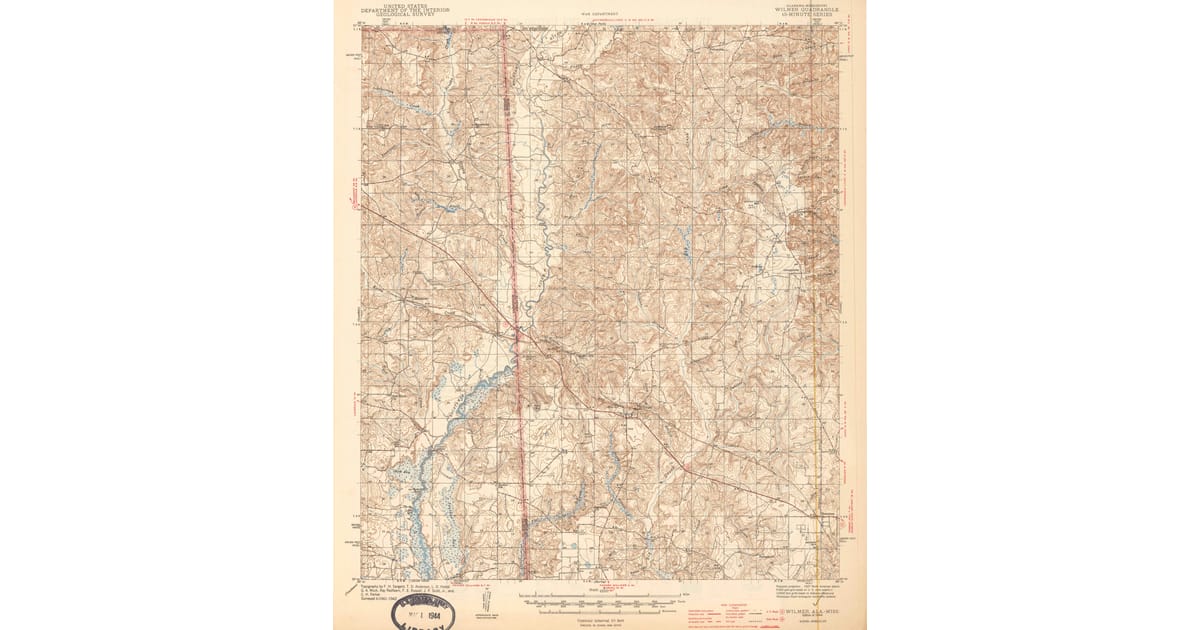 1944 Map of Wilmer, Mobile County, AL — High-Res | Pastmaps