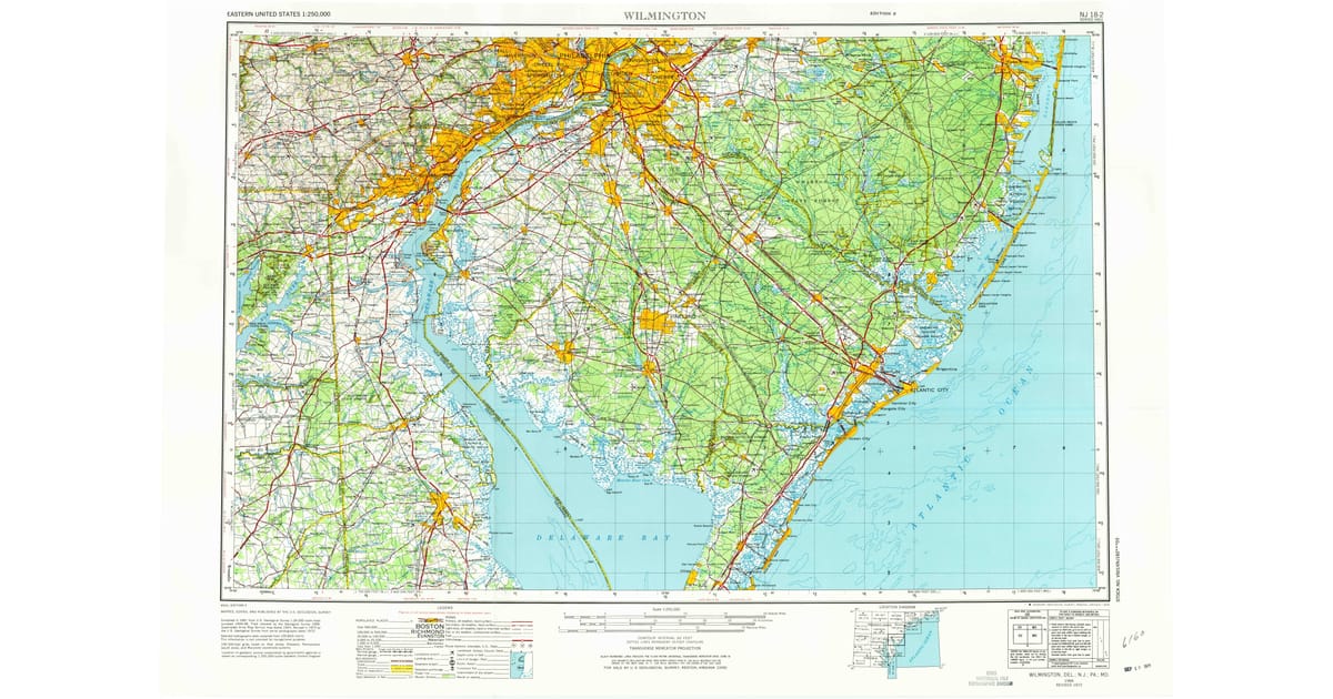 1966 Map of Wilmington, DE — High-Res, 1975 Print | Pastmaps