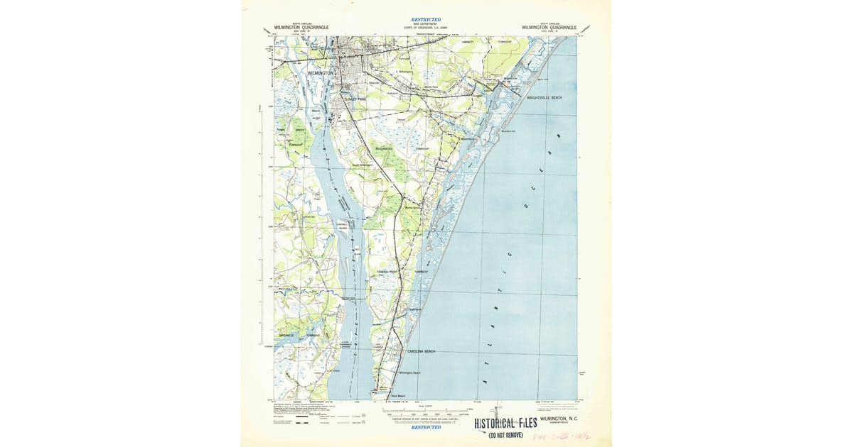 Old Maps of Leland, NC for Academic Research | Pastmaps