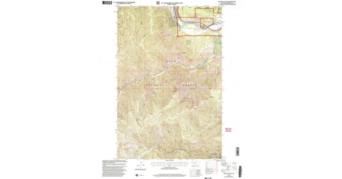 1999 Map of Wilson Gulch, Mineral County, MT — High-Res | Pastmaps
