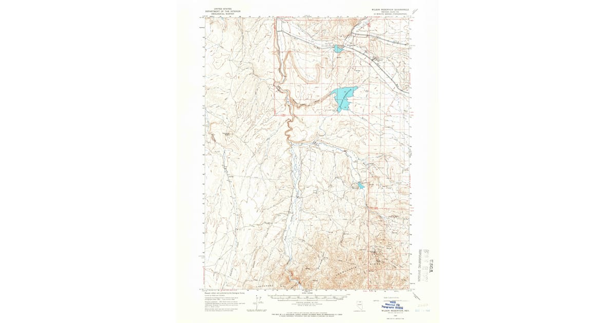 1964 Map of Wilson Reservoir, Elko County, NV — High-Res | Pastmaps