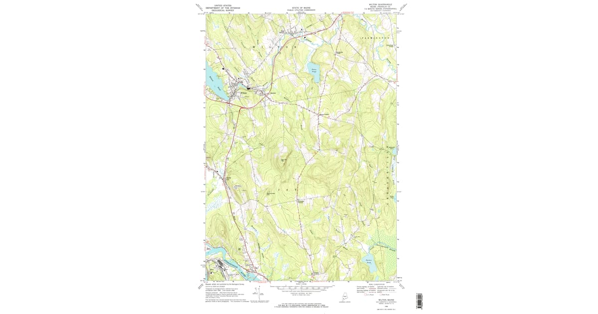 1968 Map of Wilton, Franklin County, ME — High-Res | Pastmaps