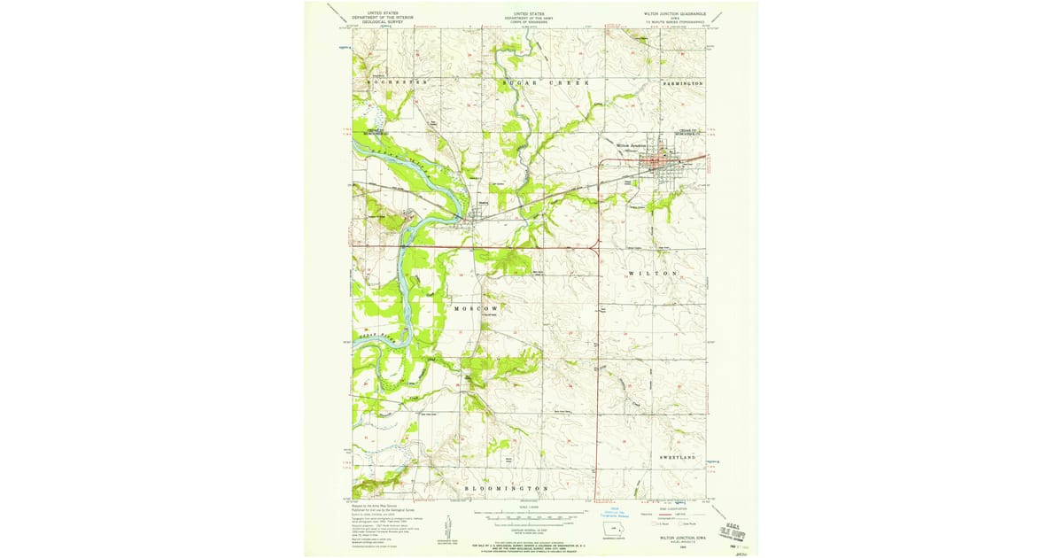 1950s Maps of Muscatine County, IA | Pastmaps