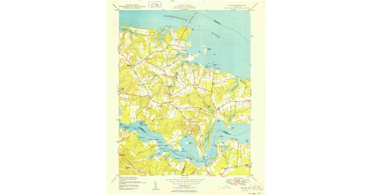 1949 Map of Wilton, Middlesex County, VA — High-Res | Pastmaps