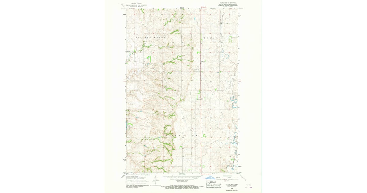 1966 Map of Wilton SE, Burleigh County, ND — High-Res | Pastmaps