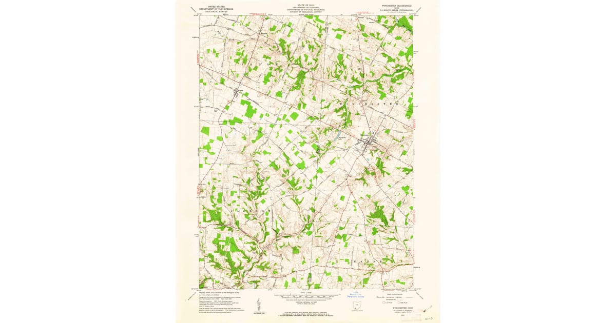 1961 Map of Winchester, OH — High-Res | Pastmaps