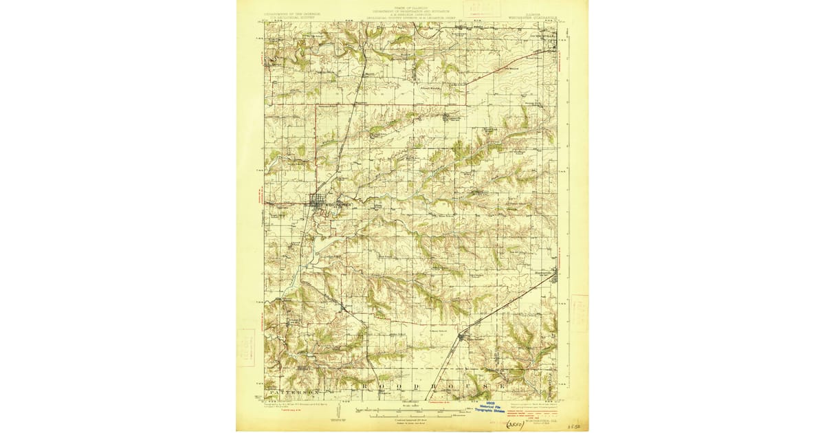 1926 Map of Winchester, IL — High-Res | Pastmaps