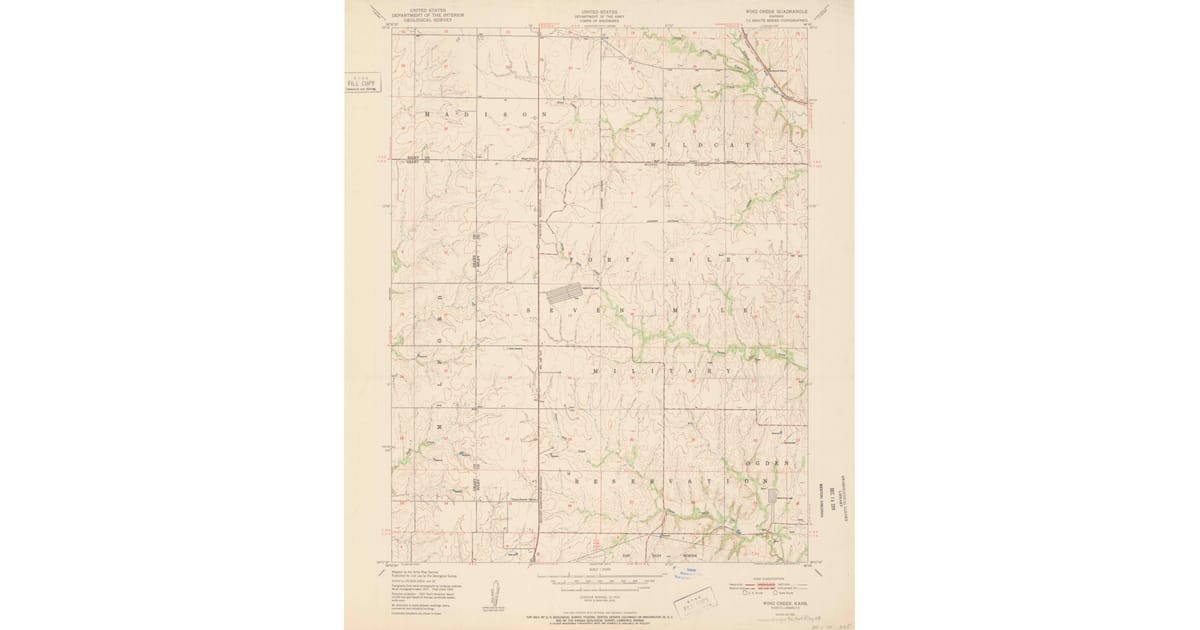 1951 Map of Wind Creek, Riley County, KS — High-Res | Pastmaps