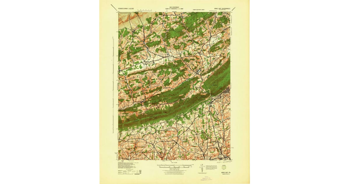 1943 Map of Wind Gap, PA — High-Res | Pastmaps